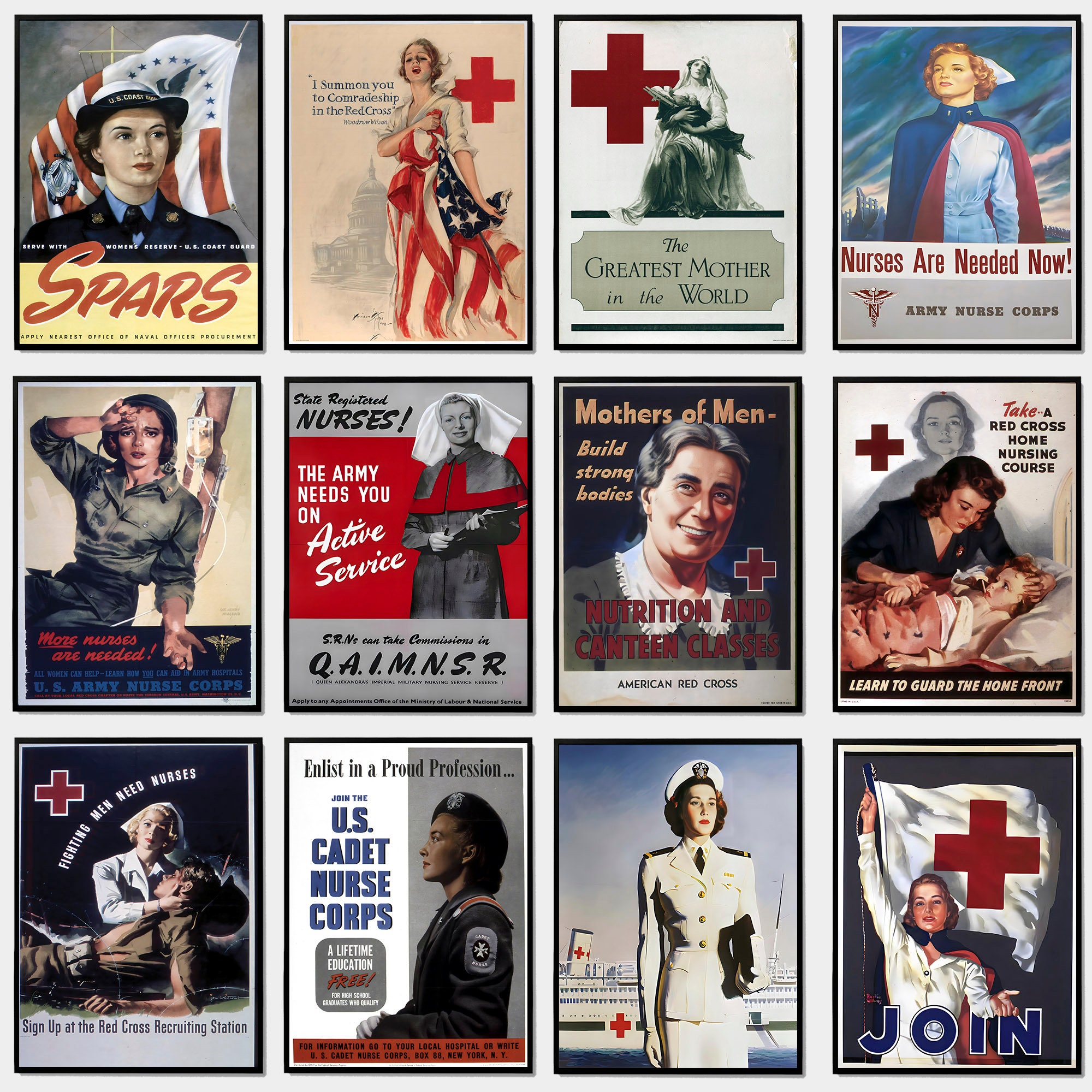 65 HQ Vintage Woman Propaganda Poster Bundle, 1940s WW2 Feminist Poster ...
