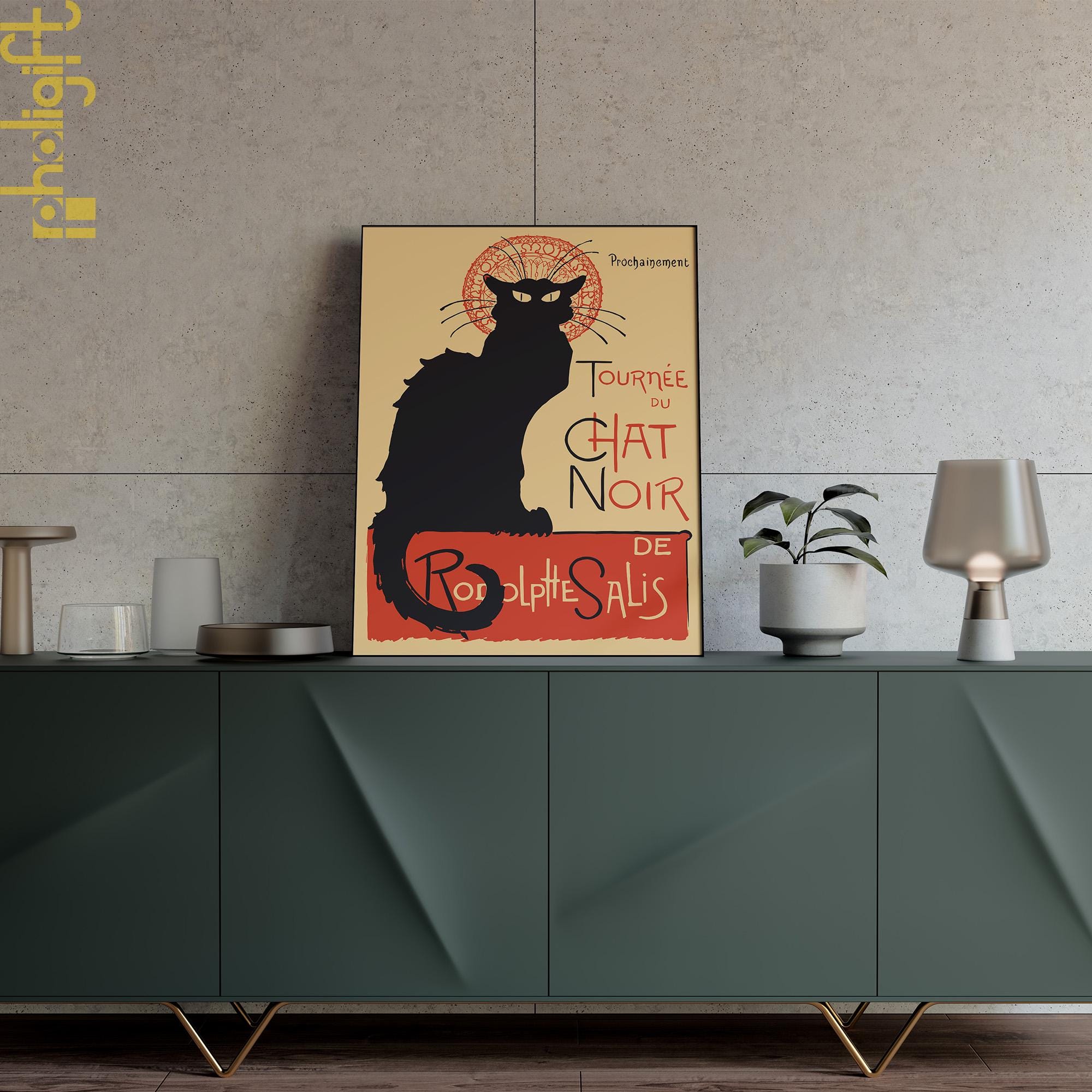 Vintage Le Chat Noir Art Nouveau Poster - French Cat Wall Art ...