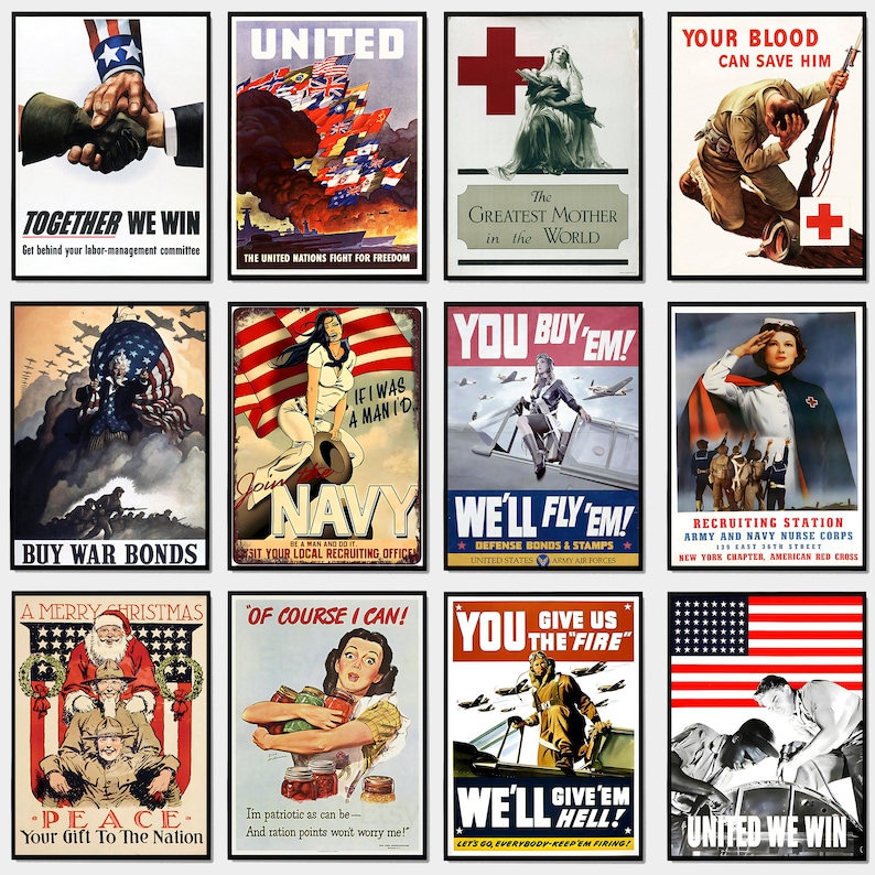 29 HQ Best Seller World War Poster Bundle, WW2 & WW1 Increased ...