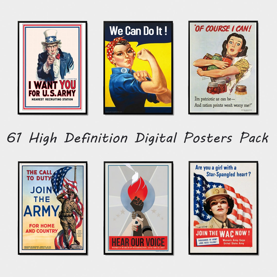 61 Vintage WW2 Propaganda Posters Bundle, High Quality Scanned ...