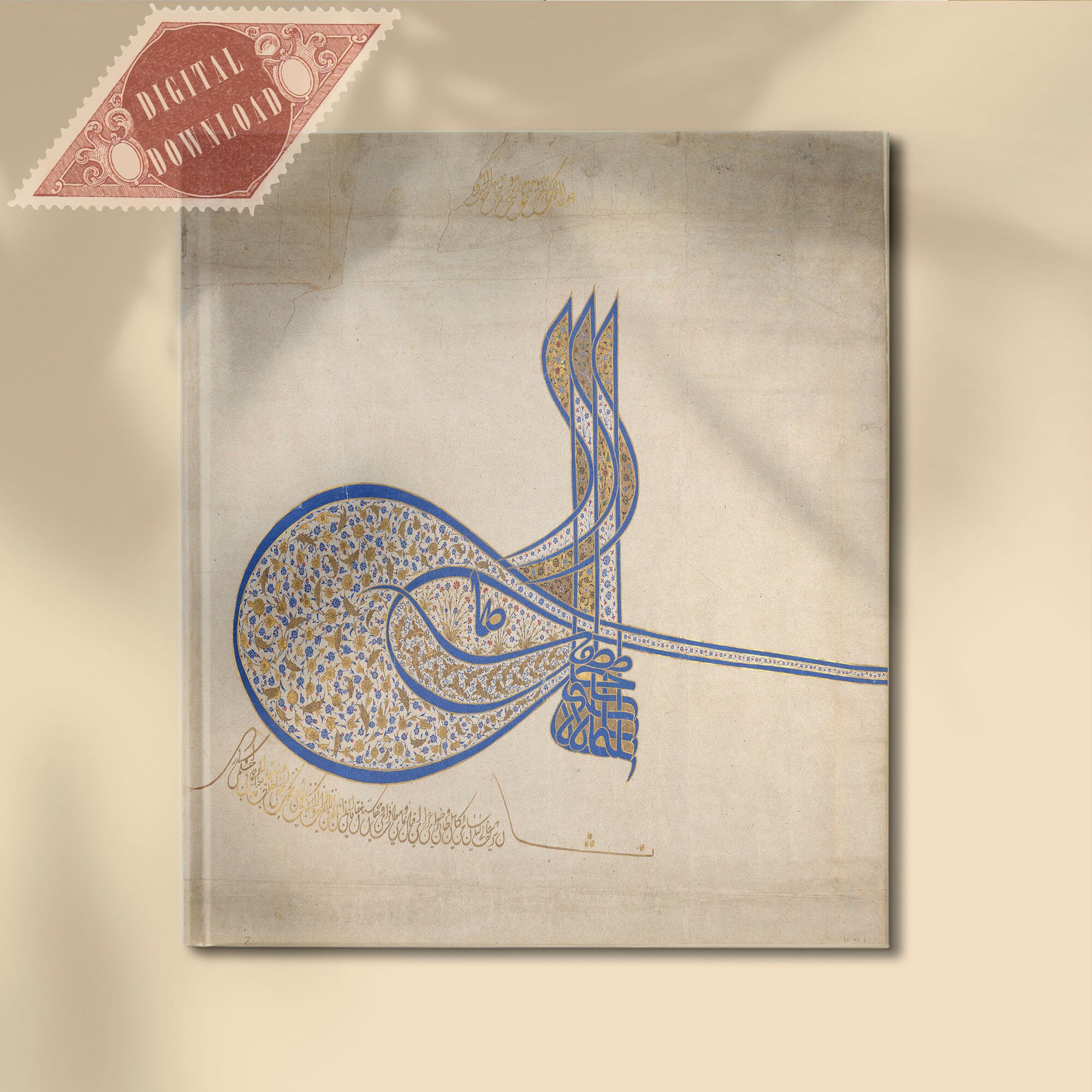 Ottoman Sign Wall Art, Islamic Pattern Print, Vintage Ottoman, Tughra ...