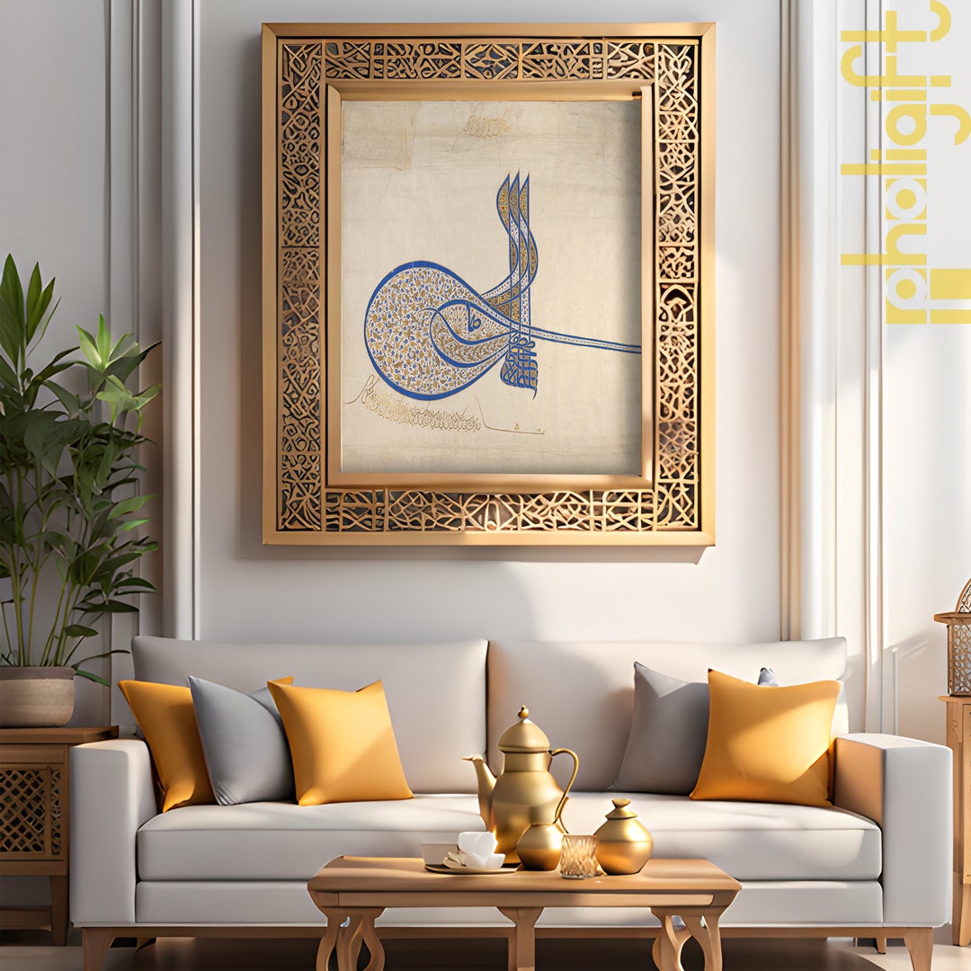 Ottoman Sign Wall Art, Islamic Pattern Print, Vintage Ottoman, Tughra ...