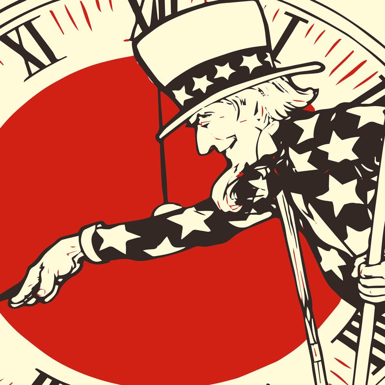 Vintage 1918 Uncle Sam Daylight Savings Poster - Victory Theme Wall Art ...