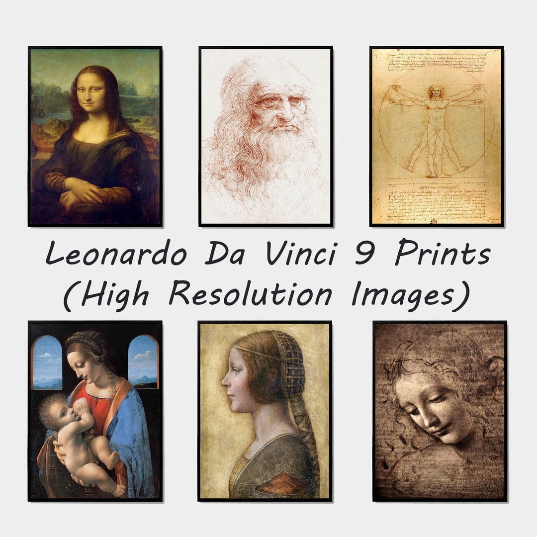 9 Prints of Leonardo Da Vinci, Famous Artist Printable Wall Art ...