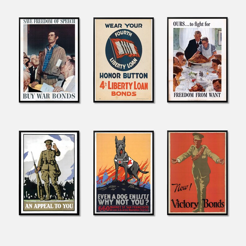 Set of 196 Vintage World War Propaganda Poster Mega Bundle, Increased ...