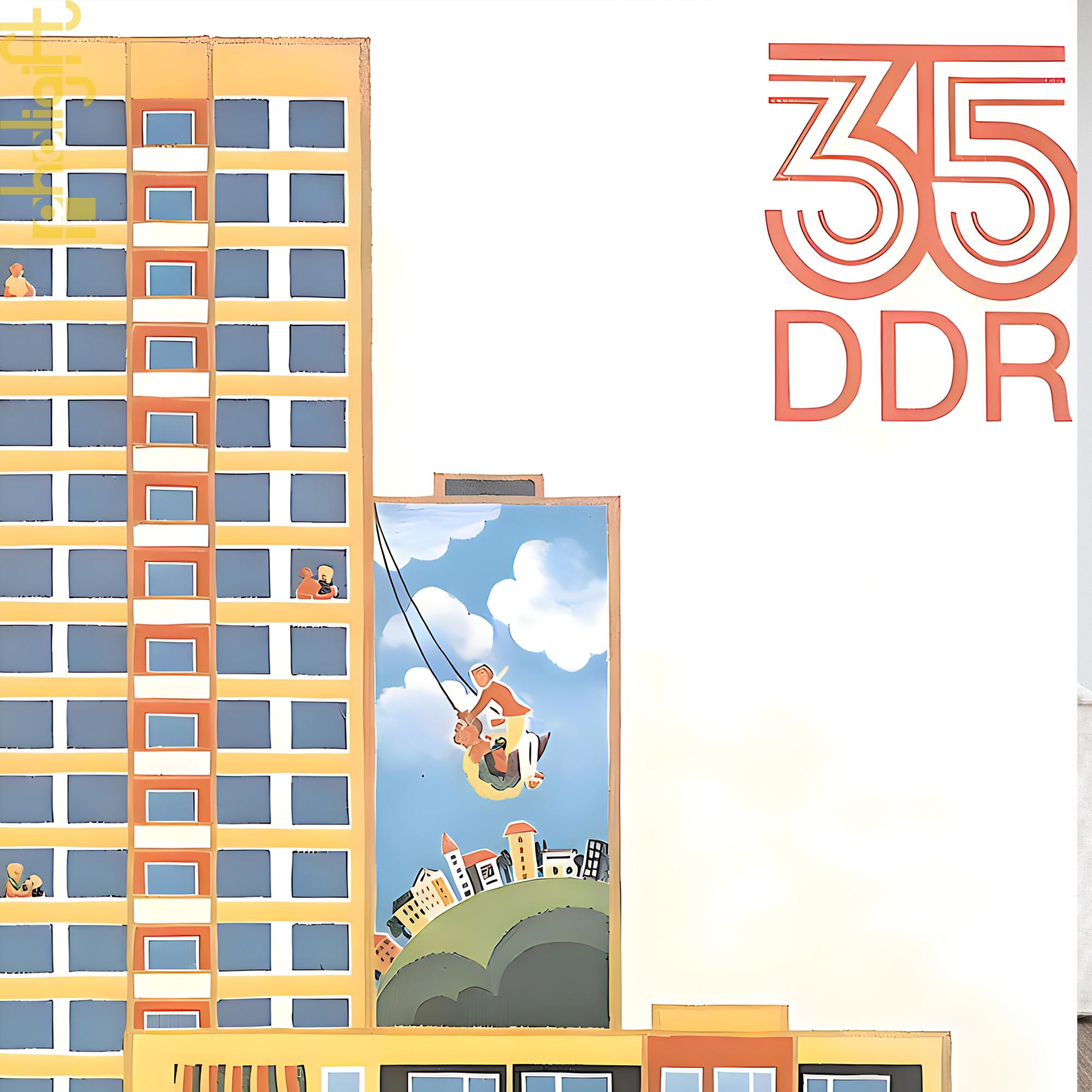Vintage GDR Propaganda Poster - Celebrate 35 Years of Achievements in ...
