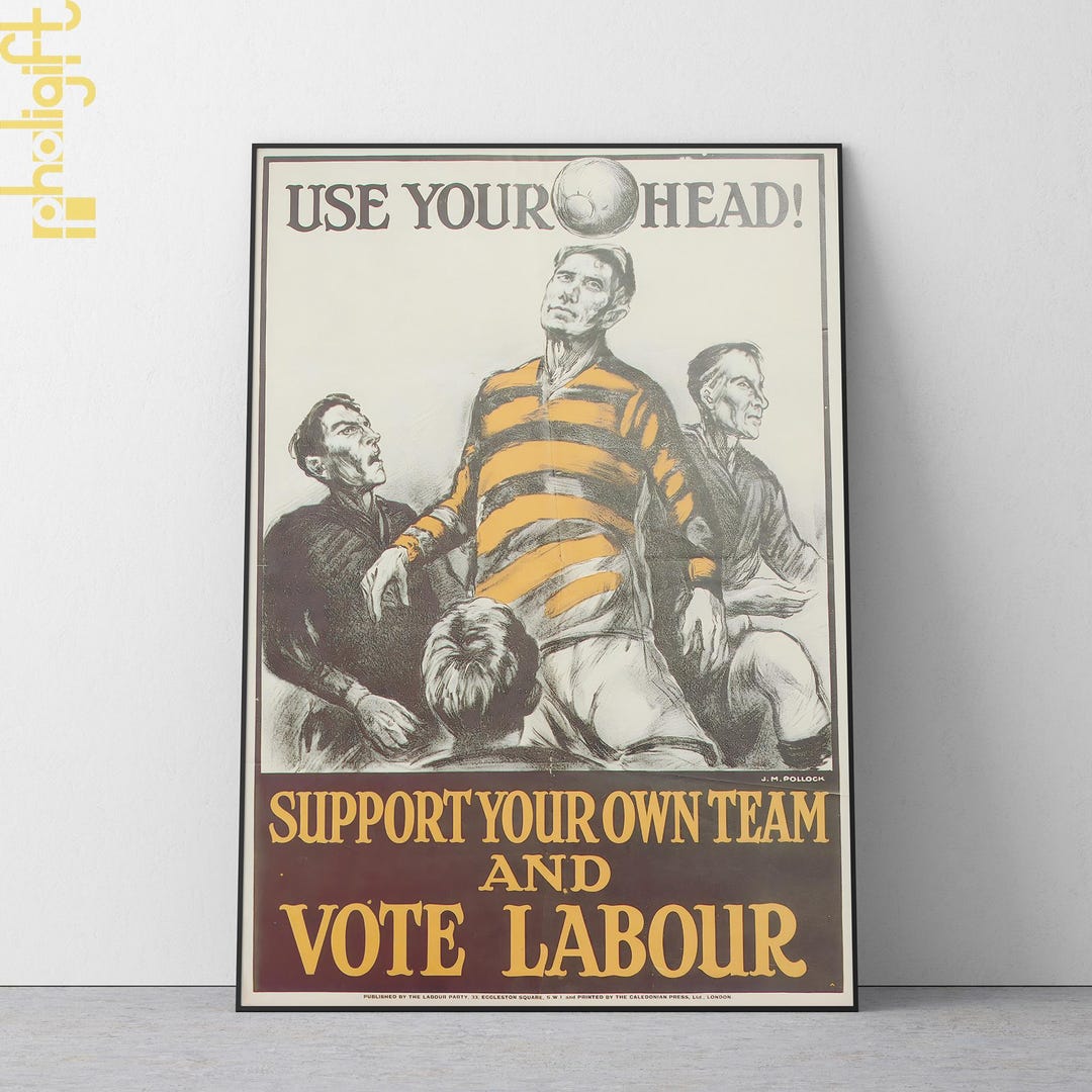 Matte Vertical Posters, Use Your Head Vote Labour Poster, Vintage ...