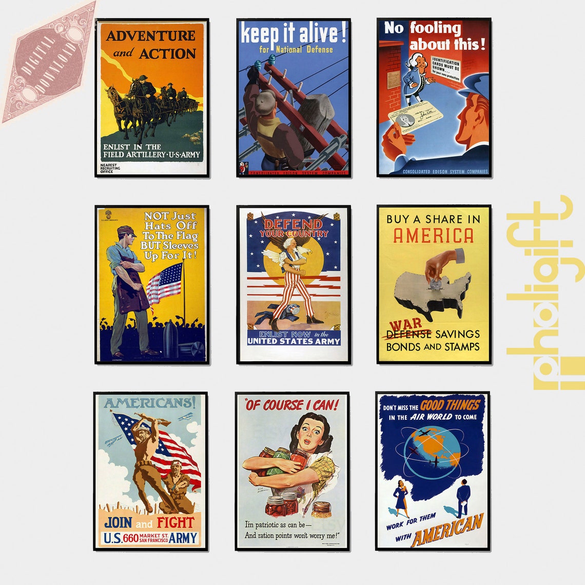61 Vintage WW2 Propaganda Posters Bundle, High Quality Scanned ...