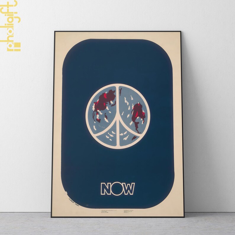 Vintage Peace Sign Poster – Retro Political Wall Art (digital Download ...