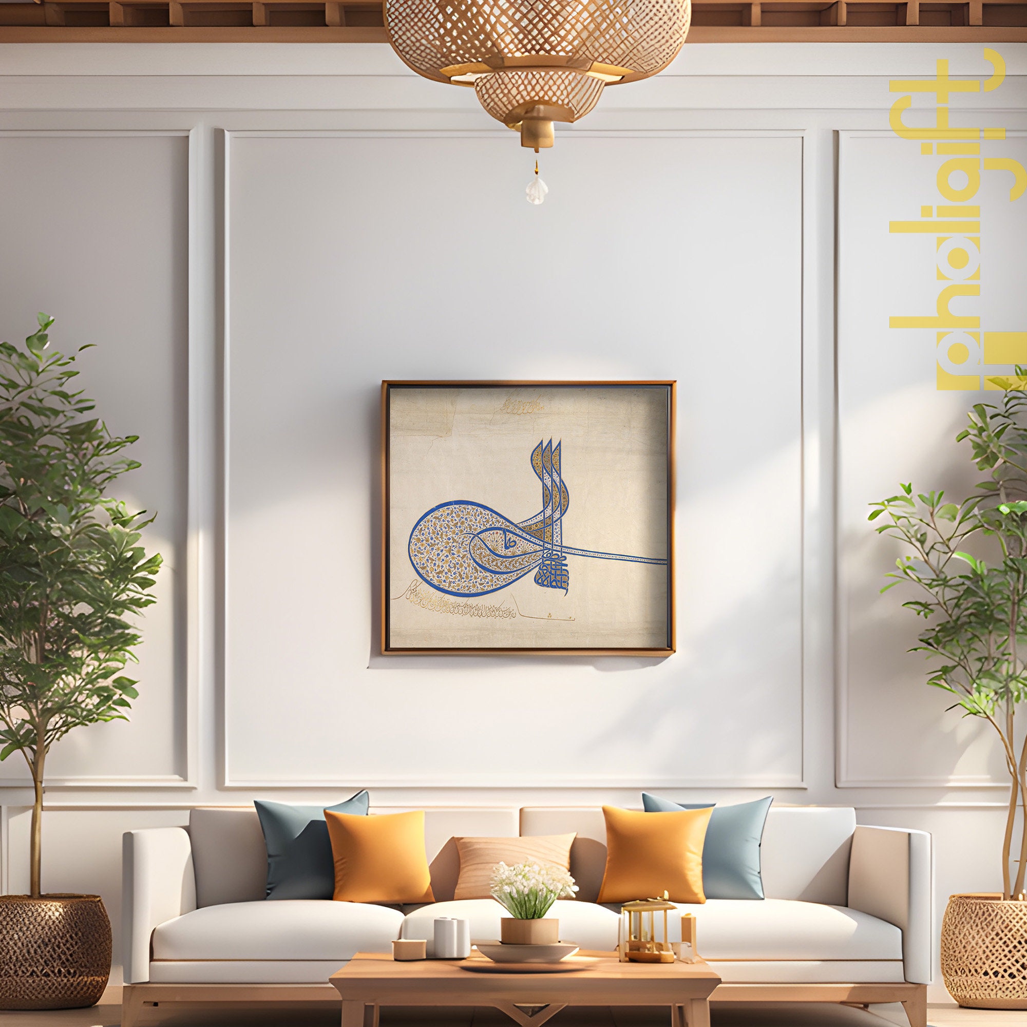 Ottoman Sign Wall Art, Islamic Pattern Print, Vintage Ottoman, Tughra ...