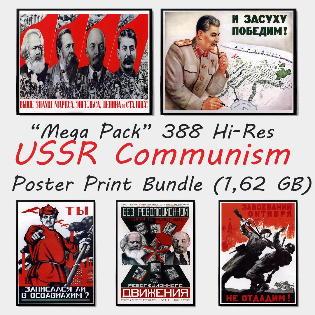 388 USSR Communism Mega Pack Poster Print Bundle, Hires Soviet ...
