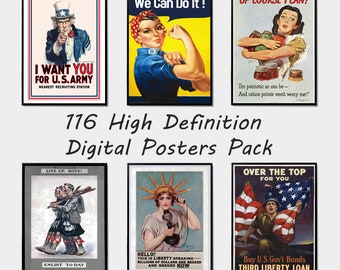 61 Vintage WW2 Propaganda Posters Bundle, High Quality Scanned ...