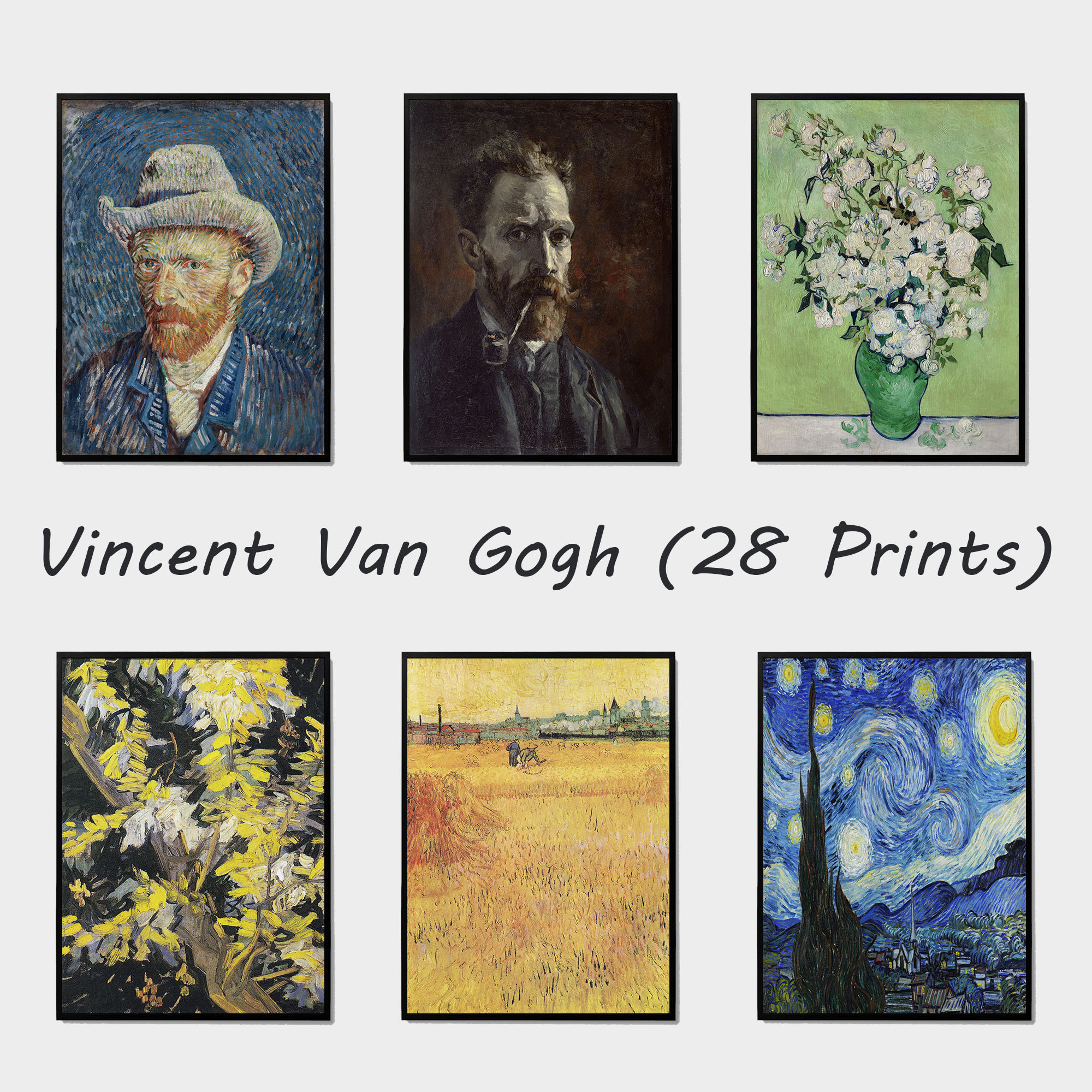 11 Famous Artist's 197 Prints Bundle, Printable Wall Art Collection ...