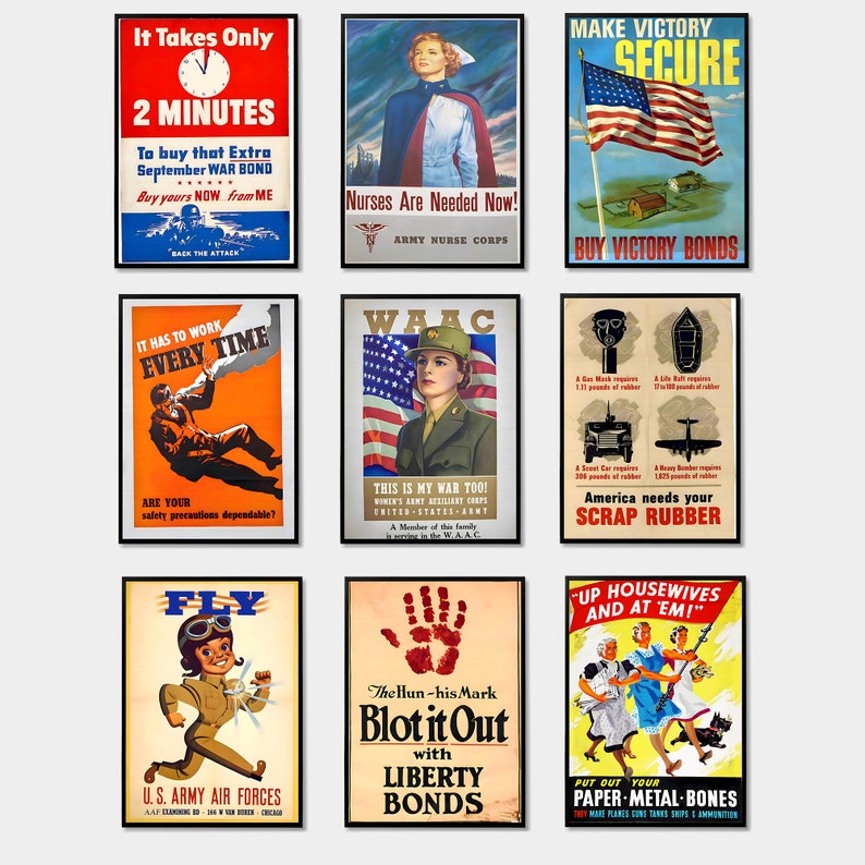 80 Vintage WW2 Propaganda Posters Bundle, Increased Resolution ...