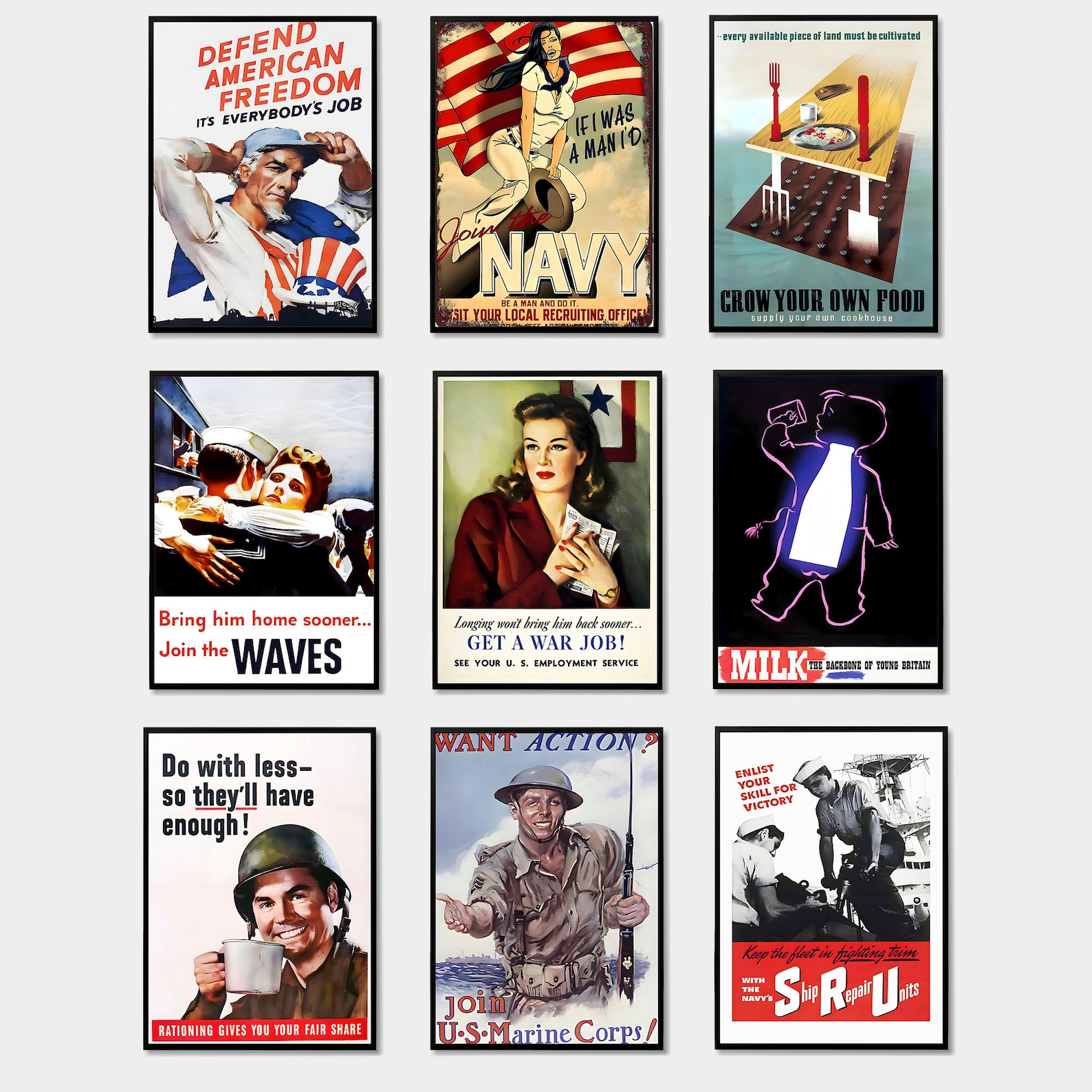 80 Vintage WW2 Propaganda Posters Bundle, Increased Resolution ...