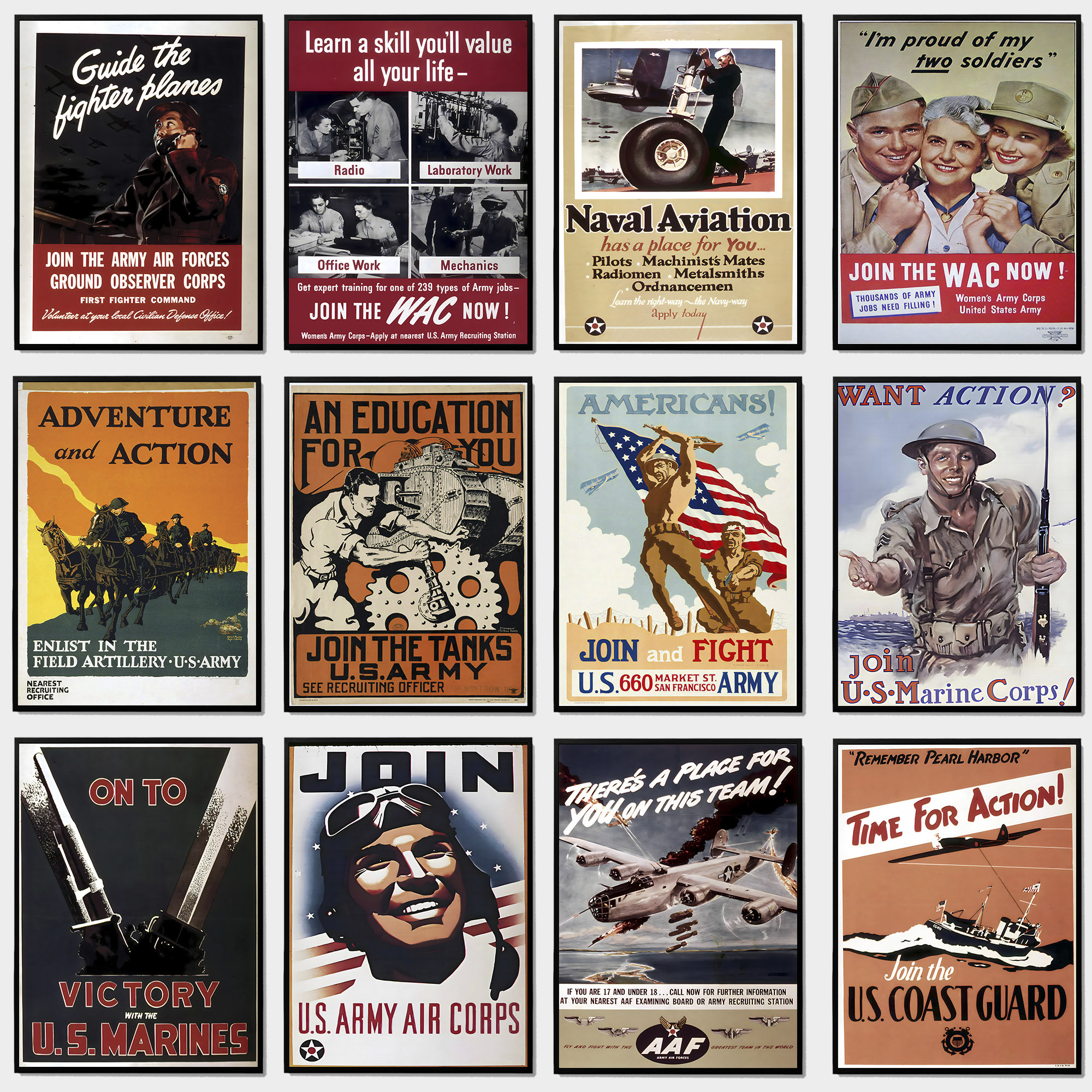 42 HQ World War Join the Army Poster Bundle, Increased Resolution ...