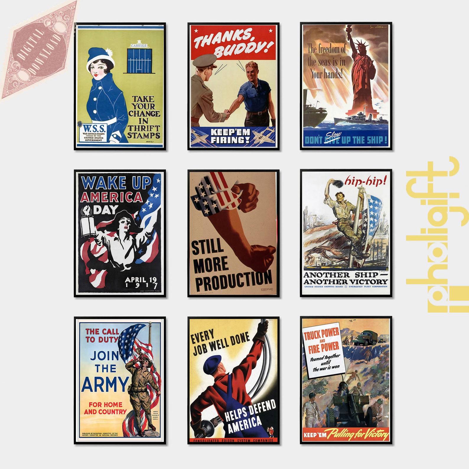 61 Vintage WW2 Propaganda Posters Bundle, High Quality Scanned ...