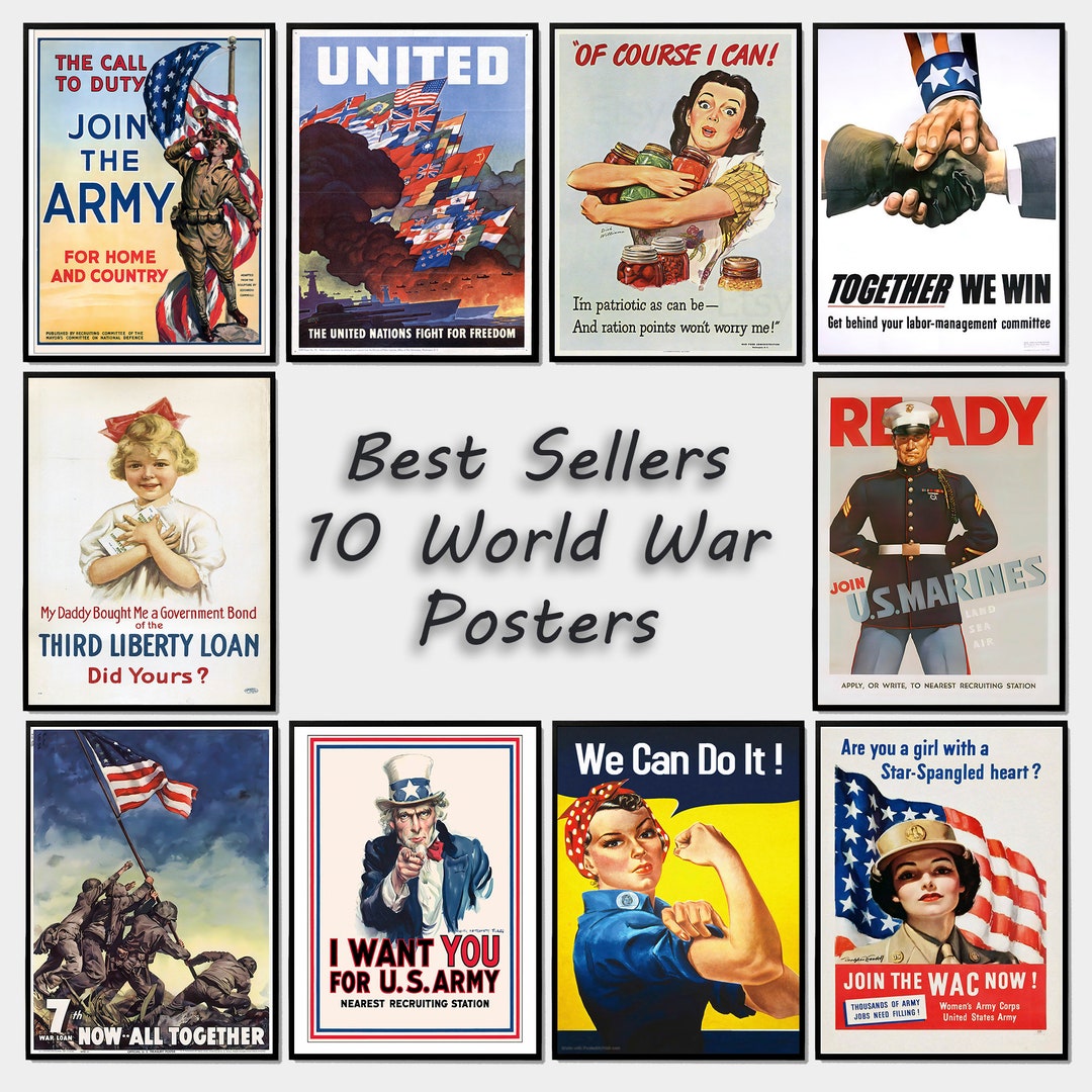 10 Best Seller Vintage Propaganda Poster Bundle - Digital WW2 Posters ...