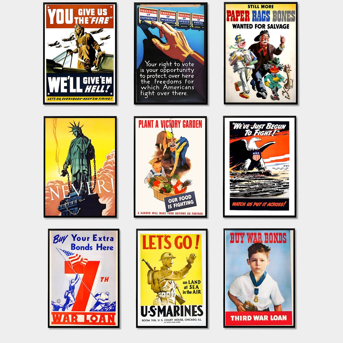 80 Vintage WW2 Propaganda Posters Bundle, Increased Resolution ...