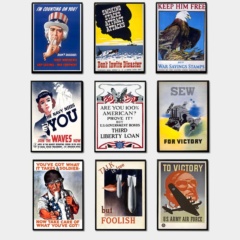 80 Vintage WW2 Propaganda Posters Bundle, Increased Resolution ...