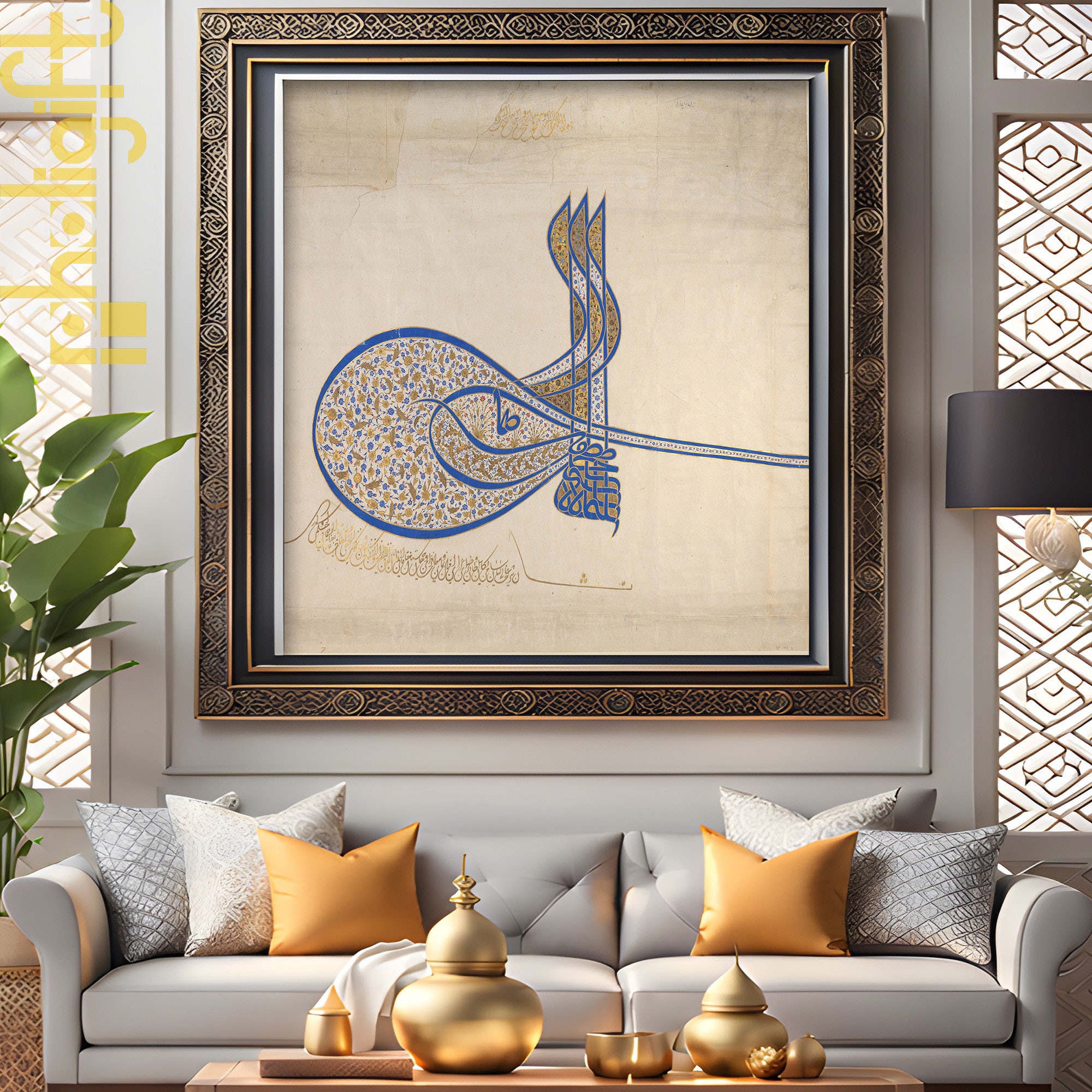Ottoman Sign Wall Art, Islamic Pattern Print, Vintage Ottoman, Tughra ...