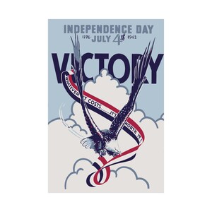 Vintage Victory Eagle Poster – WWII Independence Day Patriotic Art - Etsy