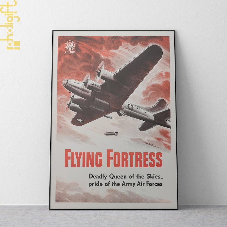WWII US Army Air Force Poster, Vintage Military Aviation Print - Etsy