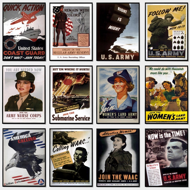 42 HQ World War Join the Army Poster Bundle, Increased Resolution ...