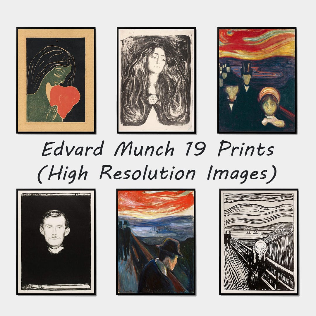 19 Prints of Edvard Munch Bundle, Printable Wall Art Collection, Trendy ...