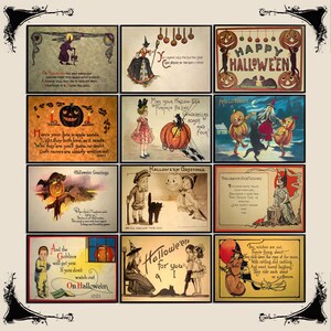 55 Printable Vintage Halloween Posters, Fall Season Print Pack, Wall ...