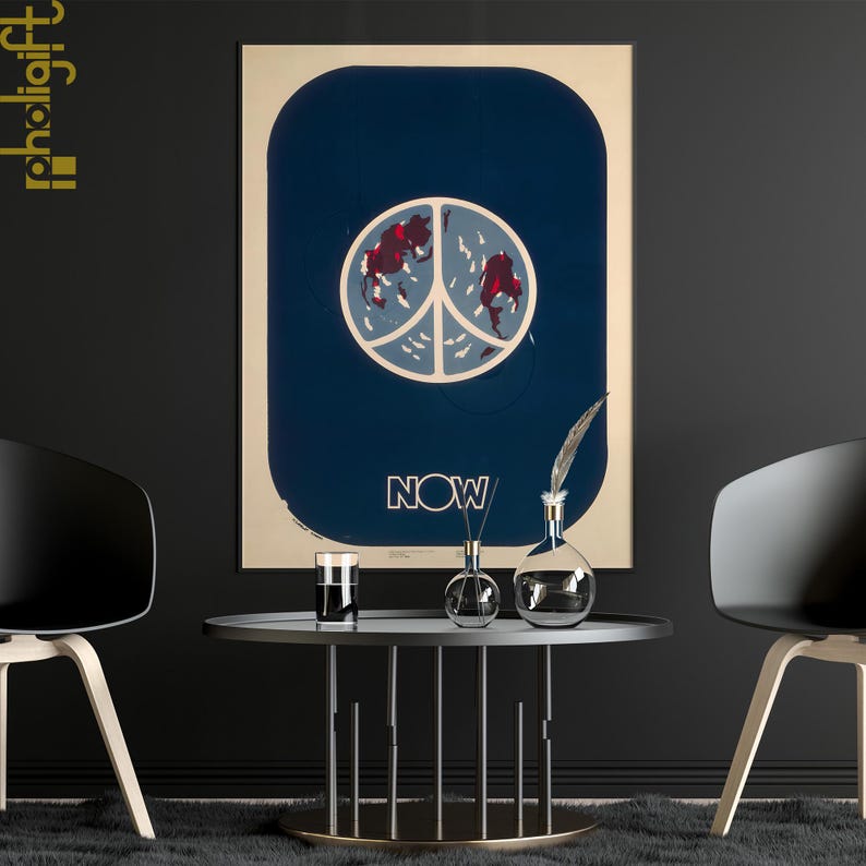 Vintage Peace Sign Poster – Retro Political Wall Art (digital Download ...