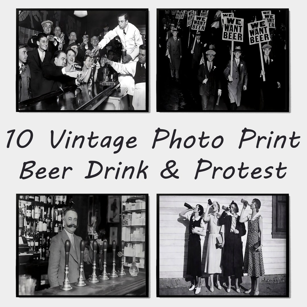 10 Best Seller Beer & Protest Photos Wall Print Bundle, Man and Woman ...