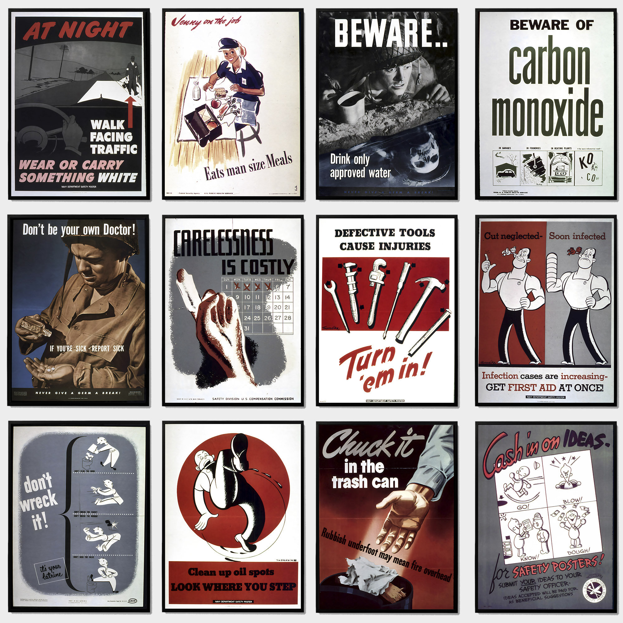 58 HQ Vintage Work Safety Poster Bundle, Printable 1940s World War ...