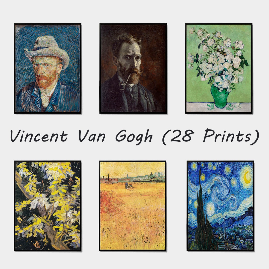 Vincent Van Gogh 28 Paintings Bundle, Printable Wall Art Collection ...