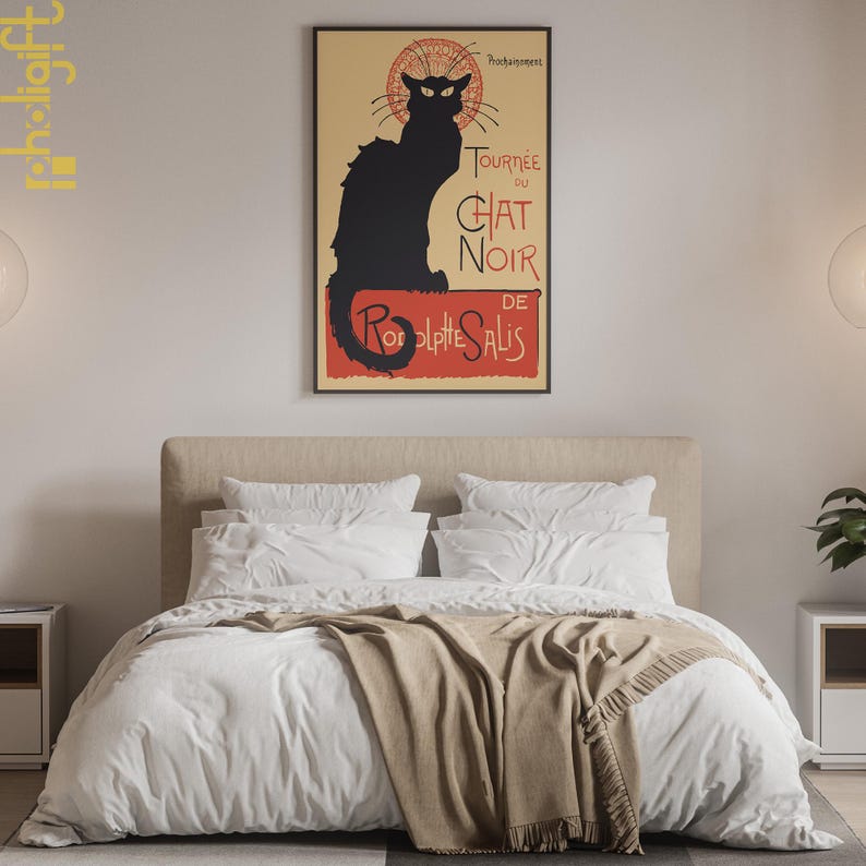 Vintage Le Chat Noir Art Nouveau Poster - French Cat Wall Art ...