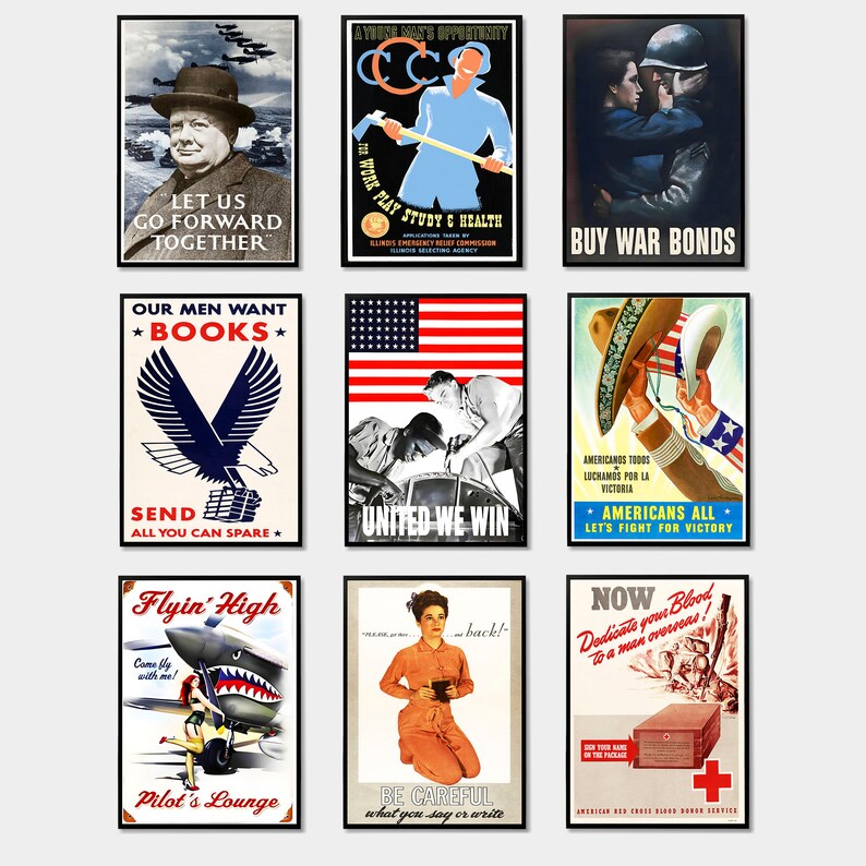 80 Vintage WW2 Propaganda Posters Bundle, Increased Resolution ...