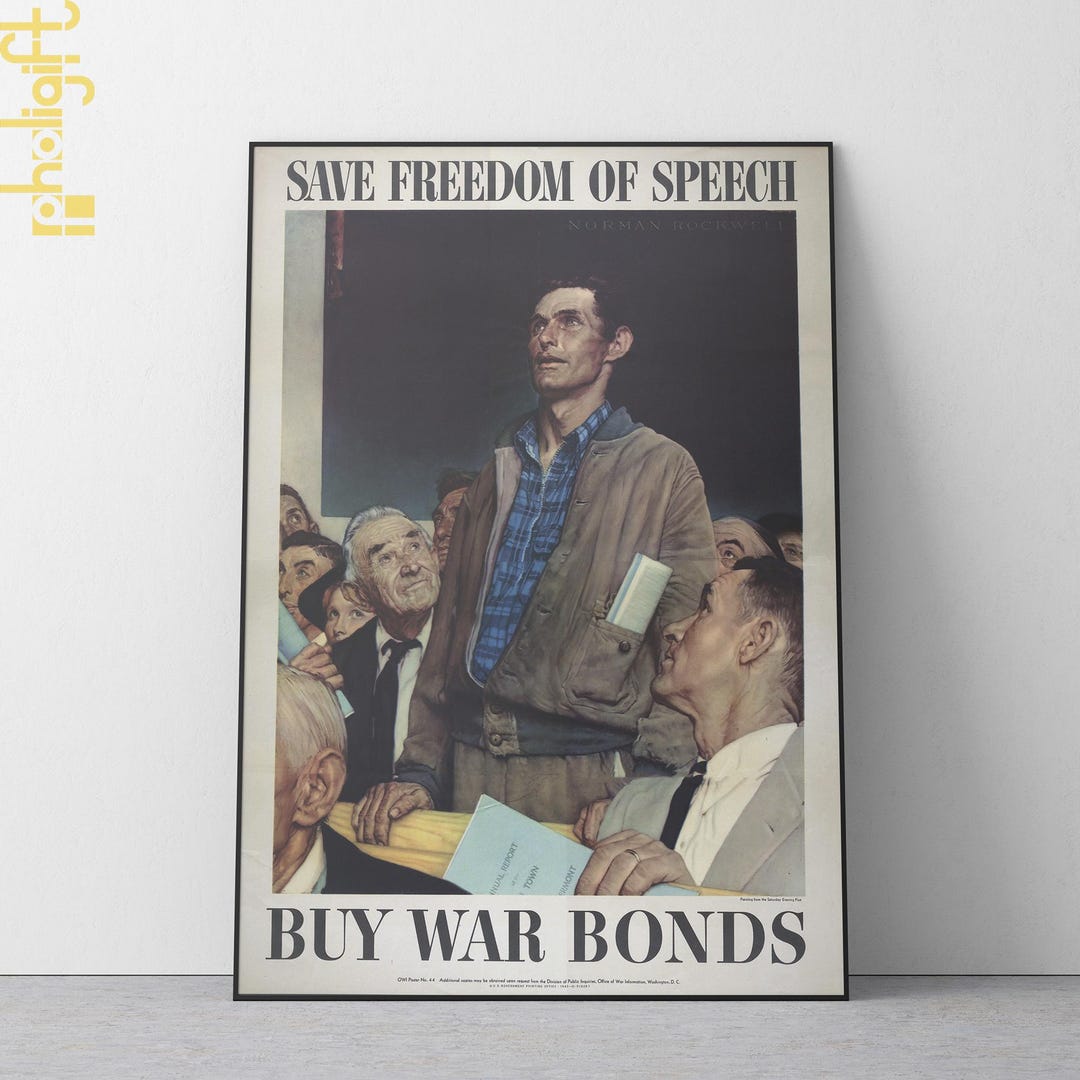 WWII Propaganda Poster, "save Freedom of Speech" Vintage Wall Art ...