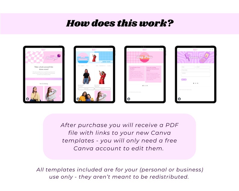 Retro Shopify Banner Templates for Canva, Pink Groovy Website Banner ...