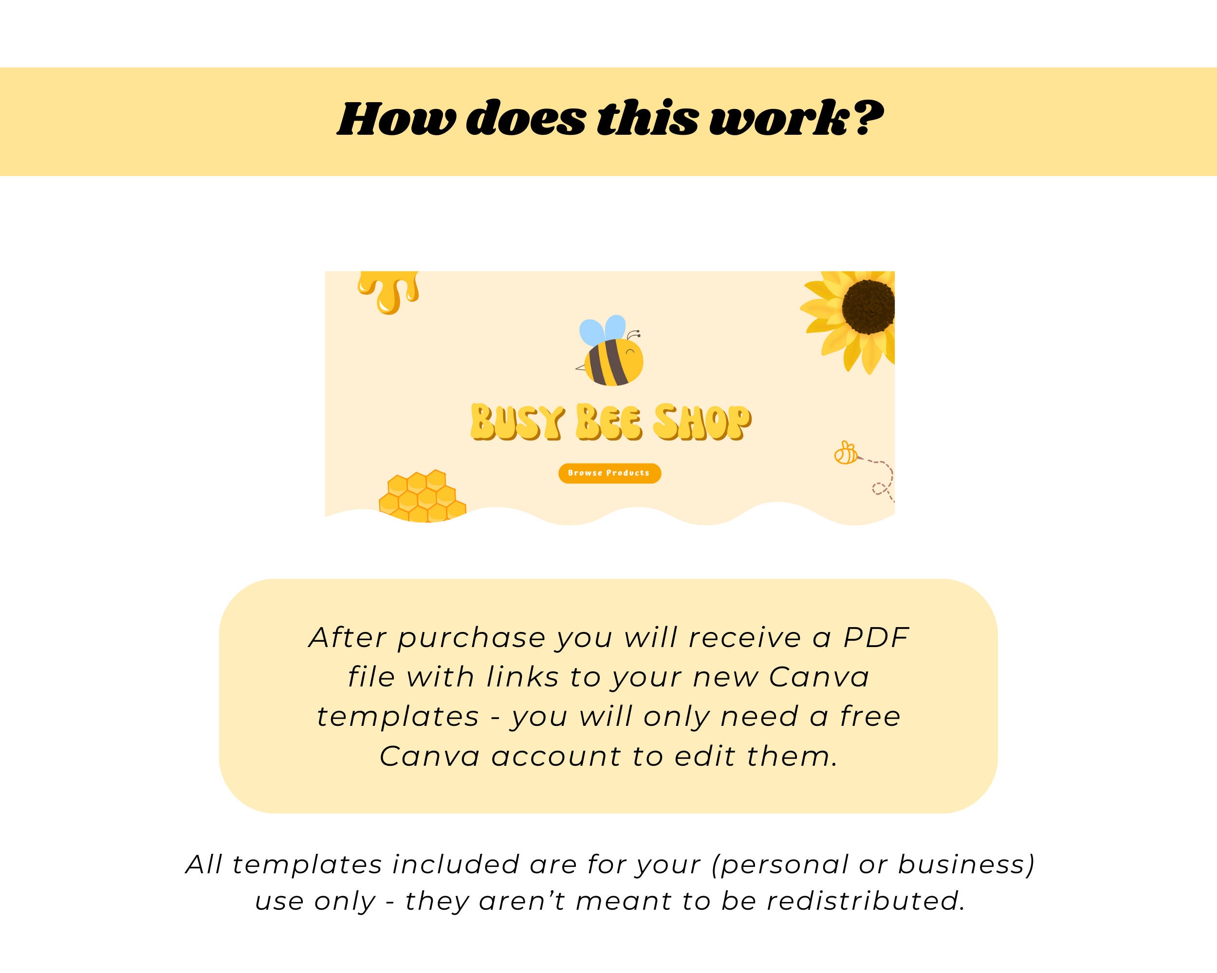 Honey Bee Website Branding Bundle, Pastel Digital Banner Design, Cute ...