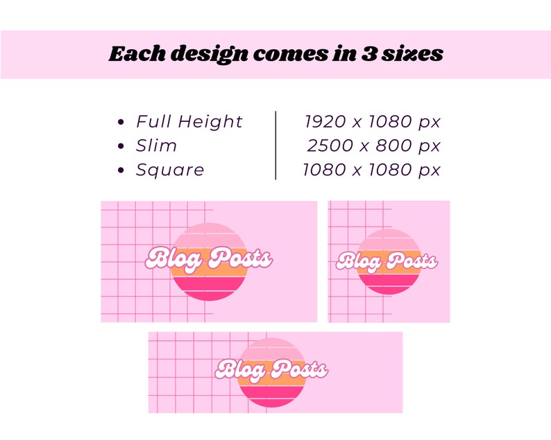 Retro Shopify Banner Templates for Canva, Pink Groovy Website Banner ...