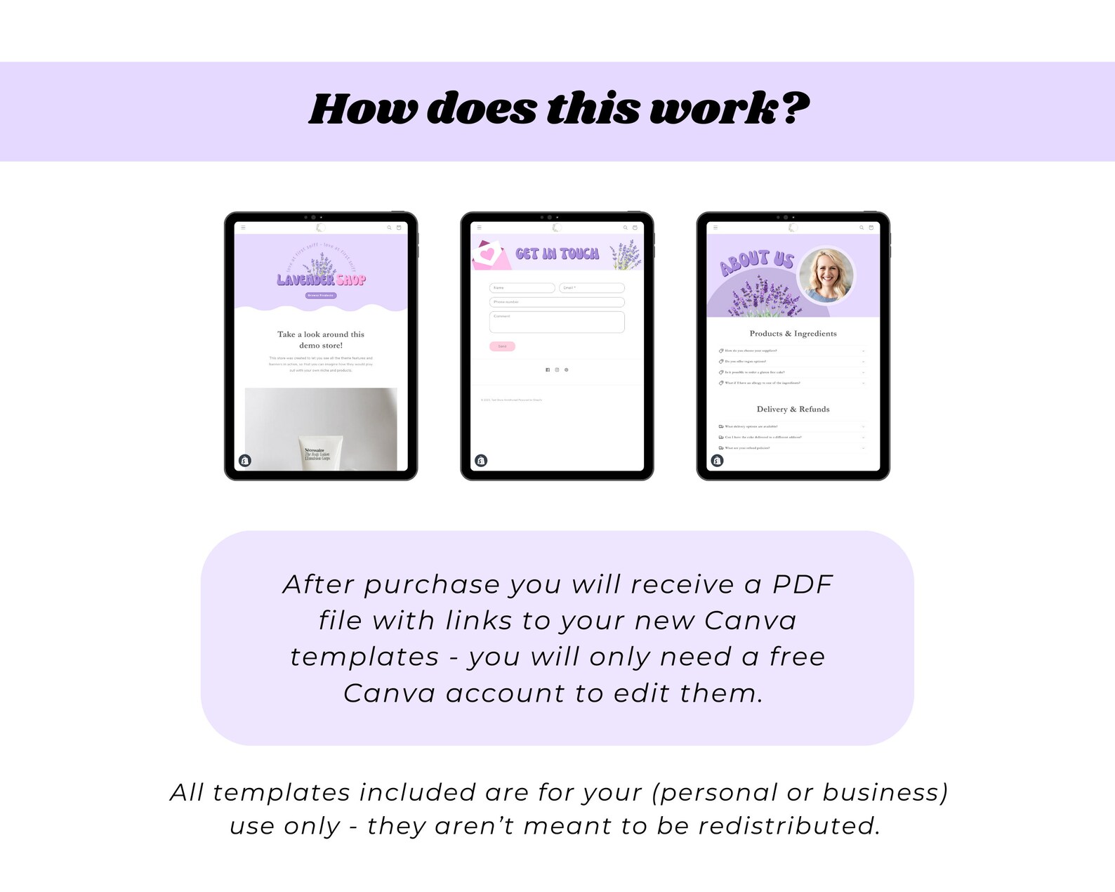 Lavender Website Banner Template, Shopify Store Branding, Pastel Bright ...