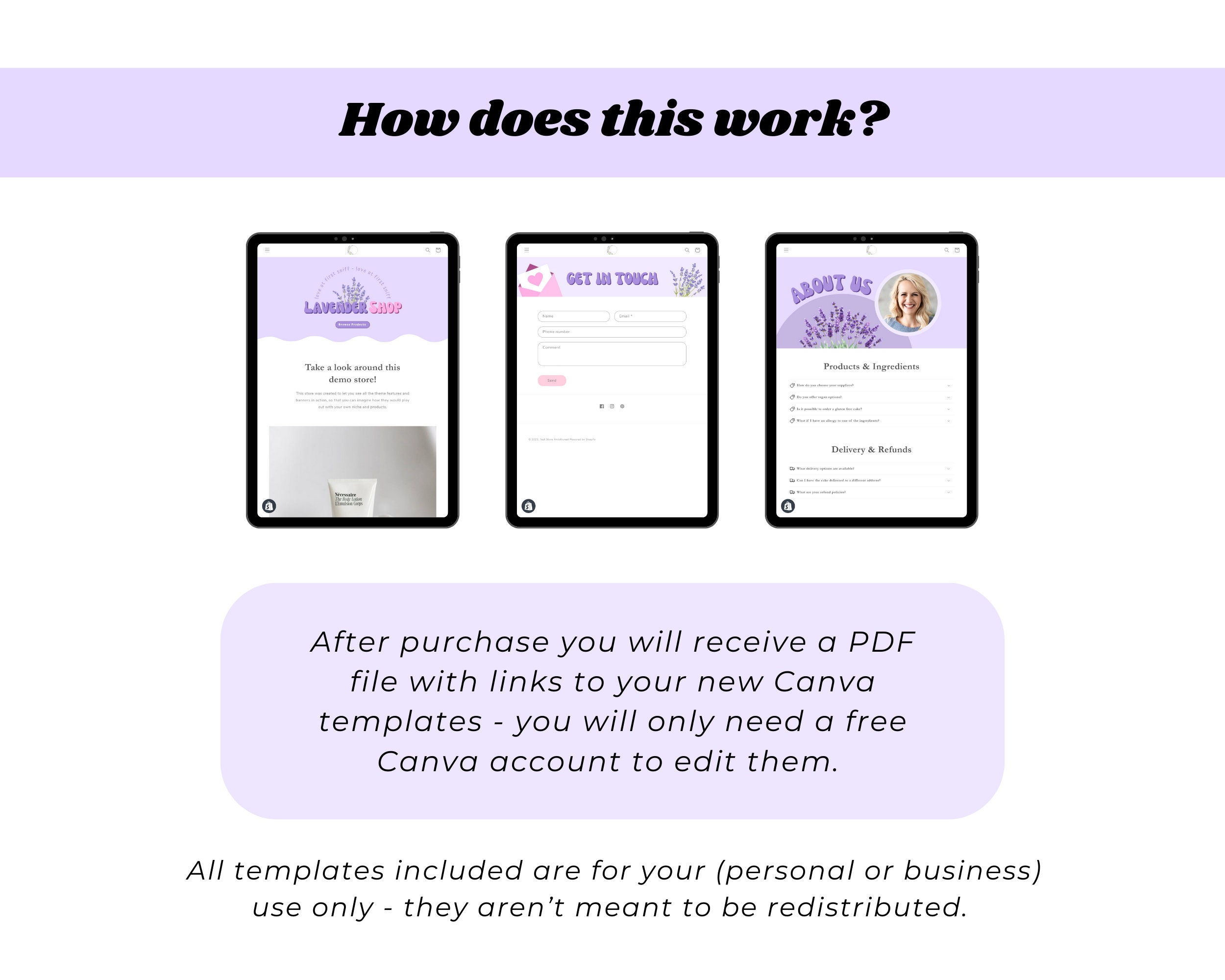 Lavender Website Banner Template, Shopify Store Branding, Pastel Bright ...