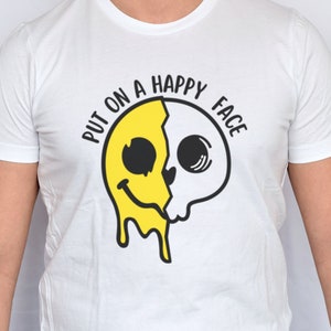 Unisex Graphic Tee Put on A Happy Face Tshirt Melting Smiley - Etsy