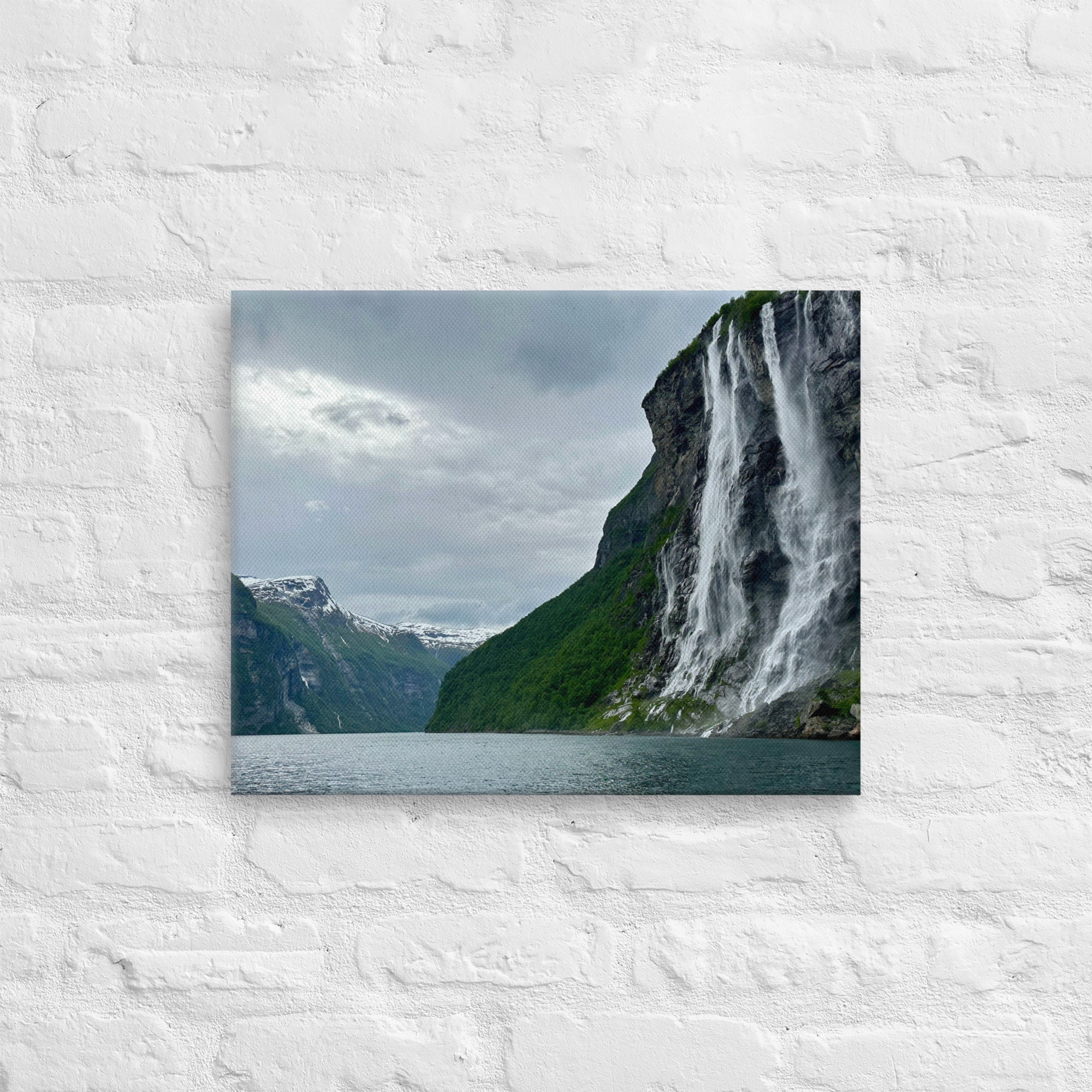 Moody Mountain Magic in the Norway Fjord. Seven Sisters Waterfall ...