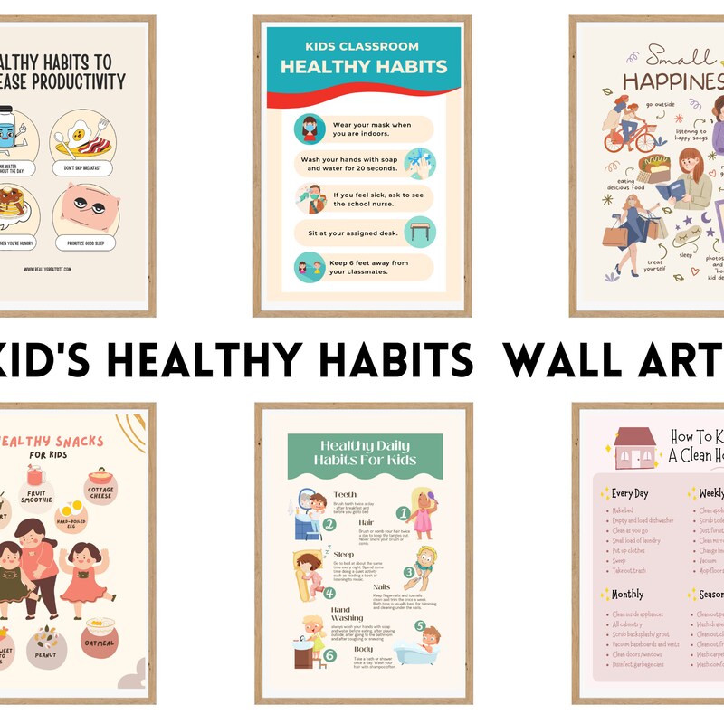 Healthy Habits Poster - Etsy