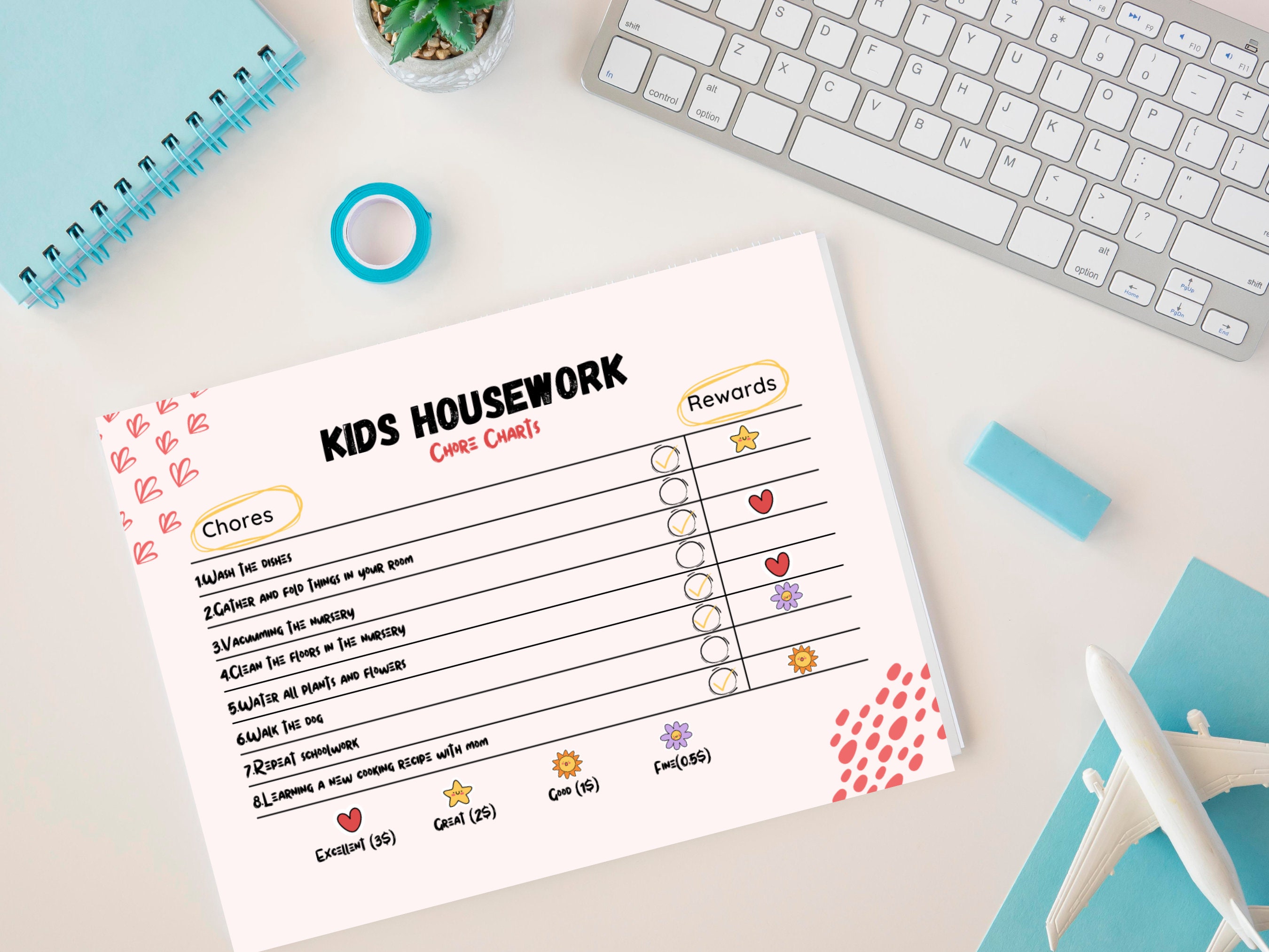Kids Daily Chore List Planner Template | Childrens School Planner ...