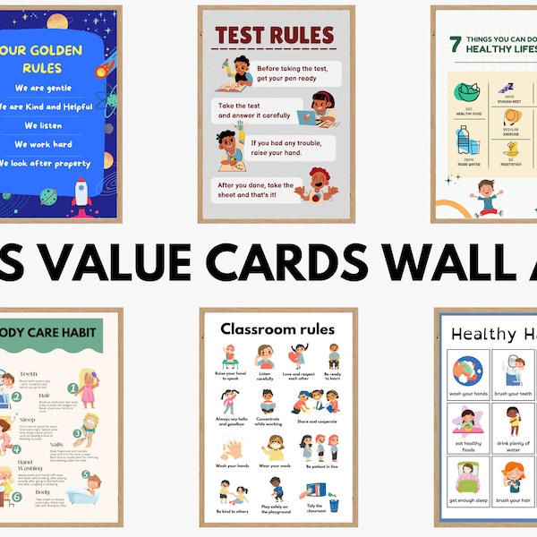 Kids Moral Value Flash Cards - Etsy