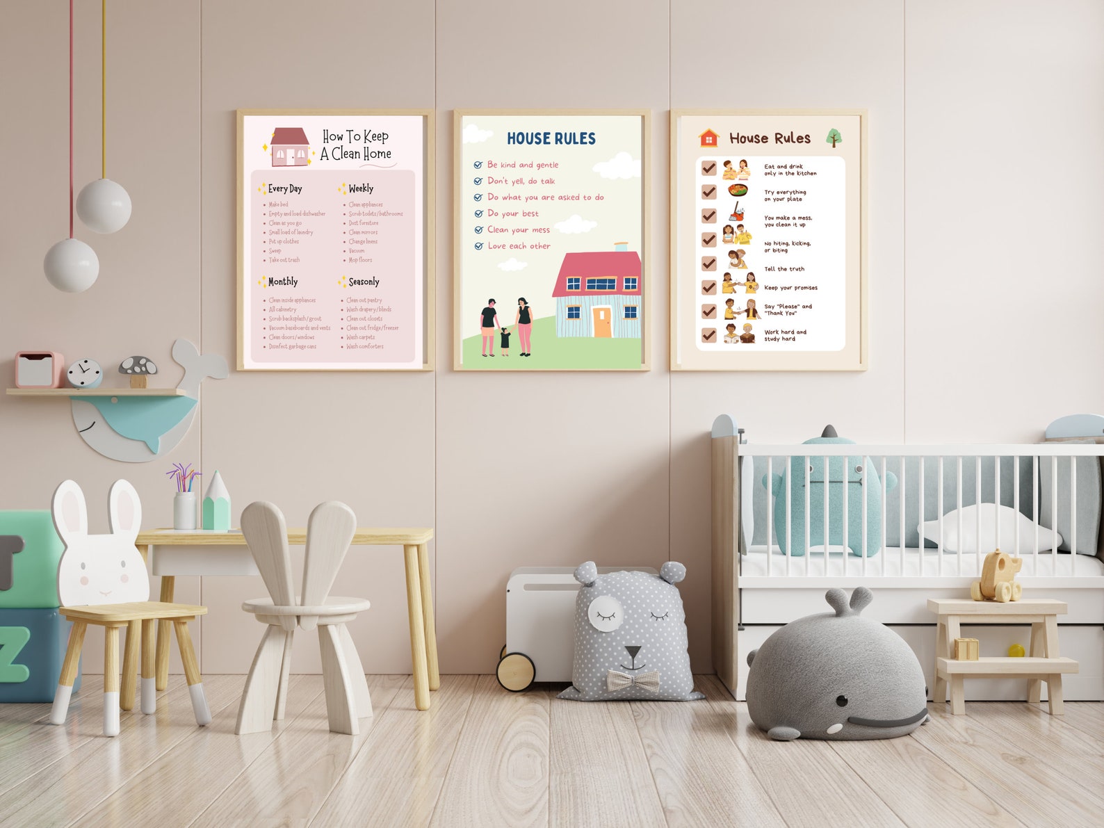 House Rules for Kids, House Rule Wall Art, Family Rule Wall Art, Home ...