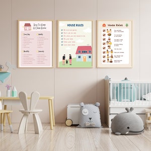 House Rules for Kids, House Rule Wall Art, Family Rule Wall Art, Home ...