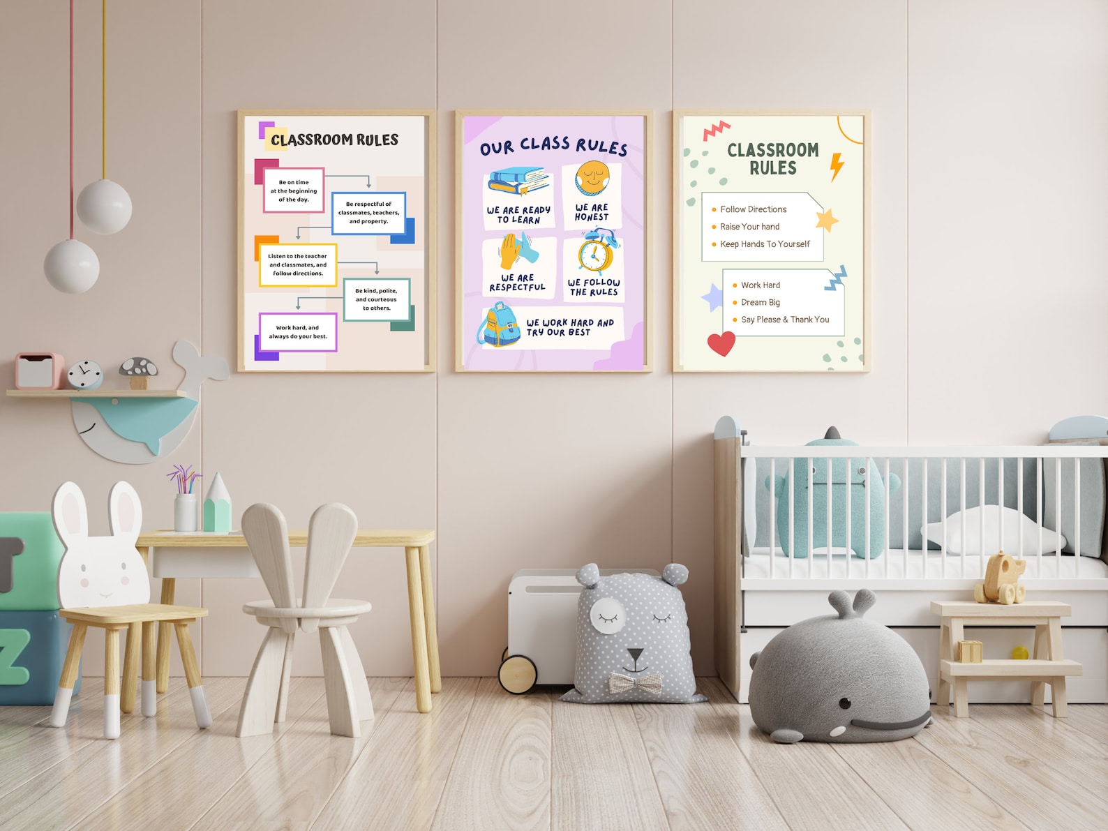 Classroom Rules Wall Art, Kids Moral Value Posters, Positive Classroom ...